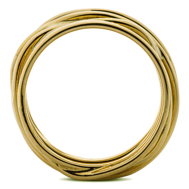 Alex Jona 18 Karat Yellow Gold Spaghetti Ring Band For Sale at 1stDibs