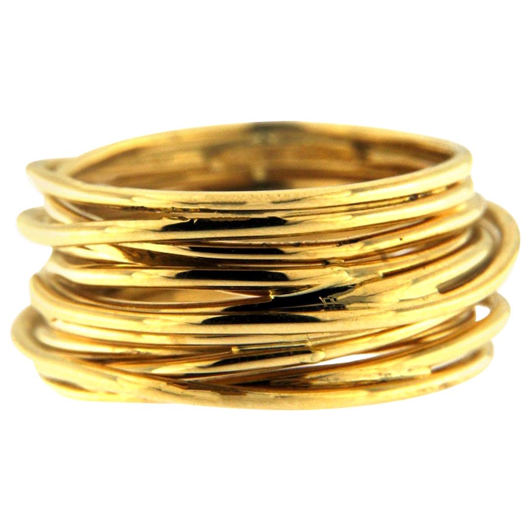 Alex Jona 18 Karat Yellow Gold Spaghetti Ring Band For Sale at 1stDibs