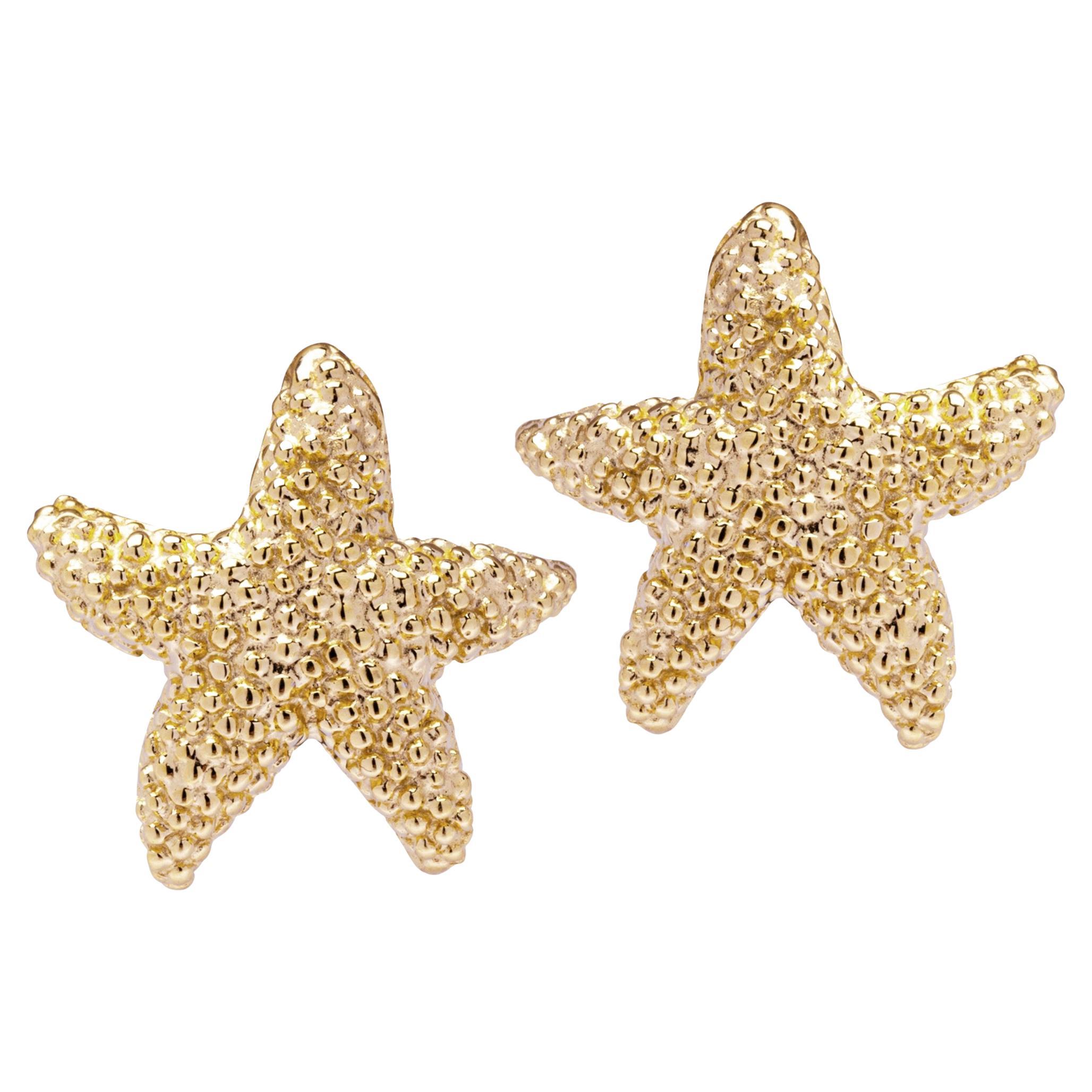 Alex Jona 18 Karat Yellow Gold Starfish Stud Earrings For Sale at 1stDibs