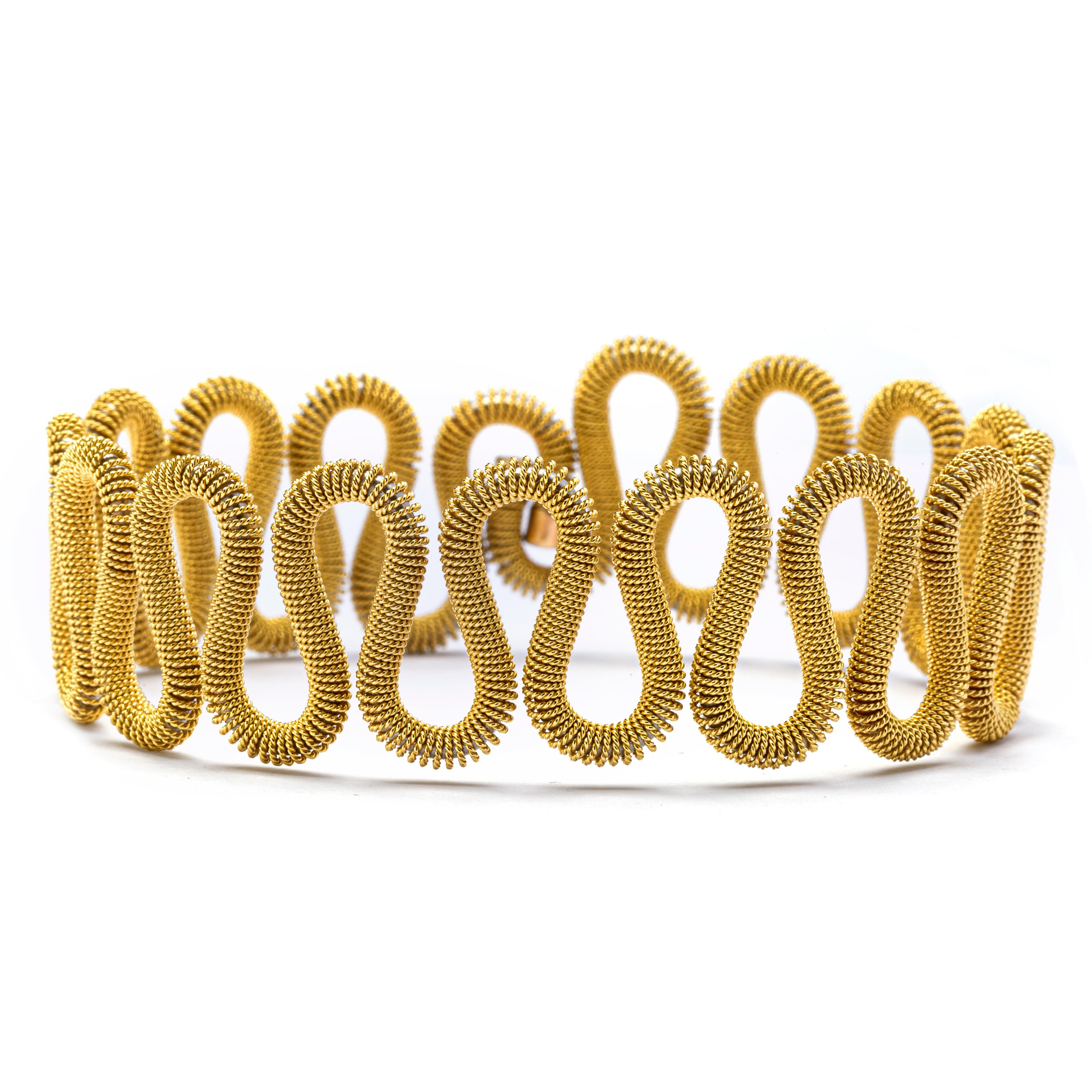 Chanel Matelasse Quilted Semi Flexible Large Bangle Bracelet at 1stDibs