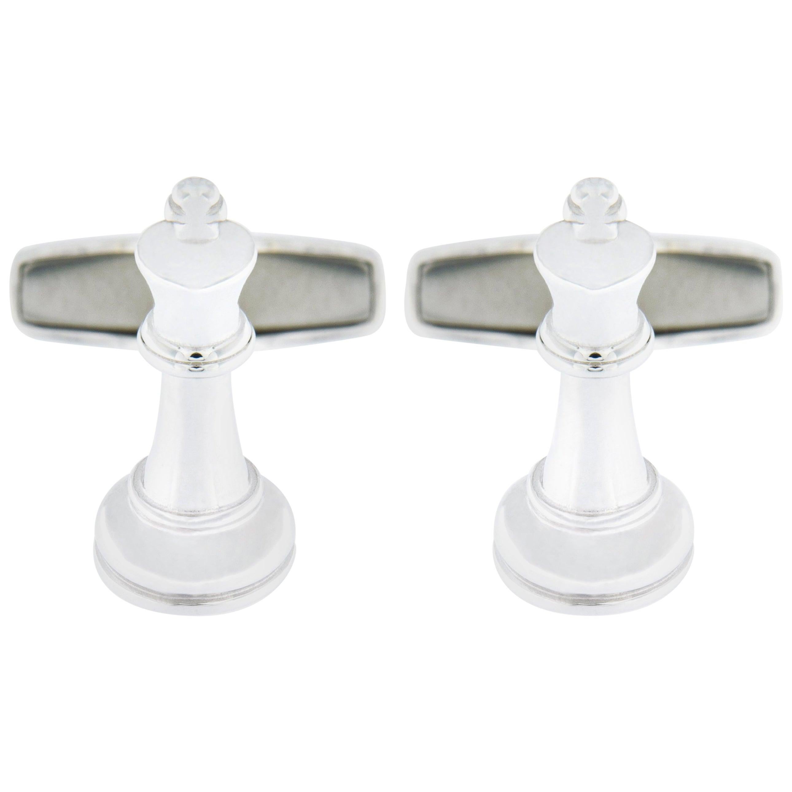 1960s Walter Wright Sterling Silver Knight Chess Player Cufflinks at ...