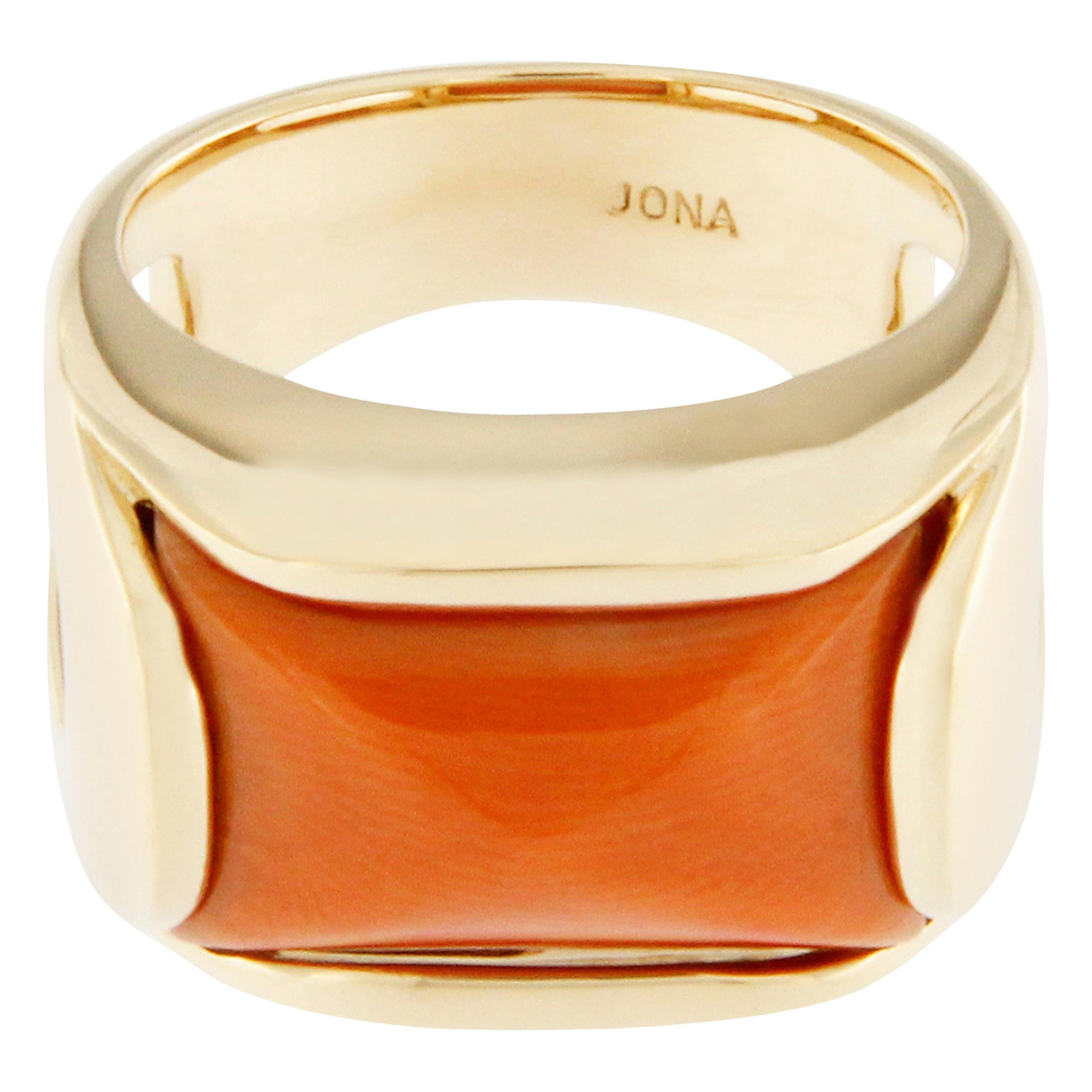 Alex Jona Citrine 18 Karat Yellow Gold Band Ring For Sale at 1stDibs