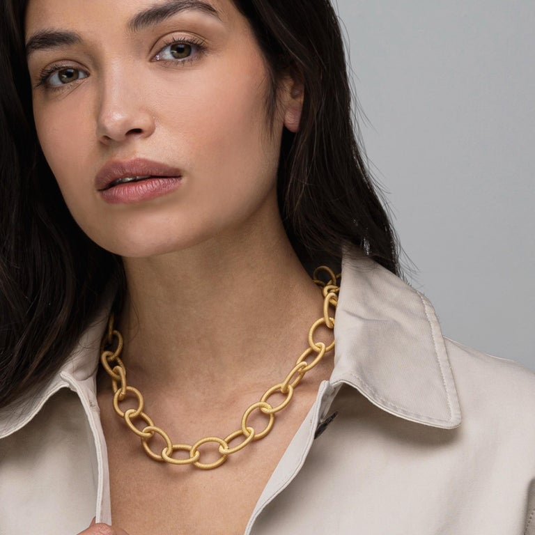 Alex Jona Gold Plated Sterling Silver Twisted Wire Chain Link Necklace ...