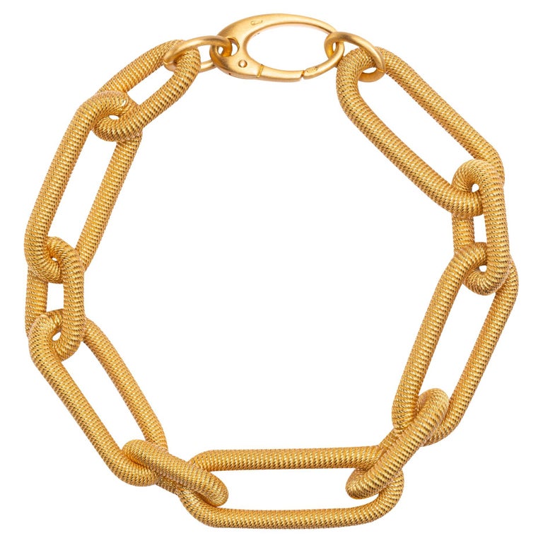 Alex Jona Gold-Plated Sterling Silver Twisted Wire Oblong Link Chain ...