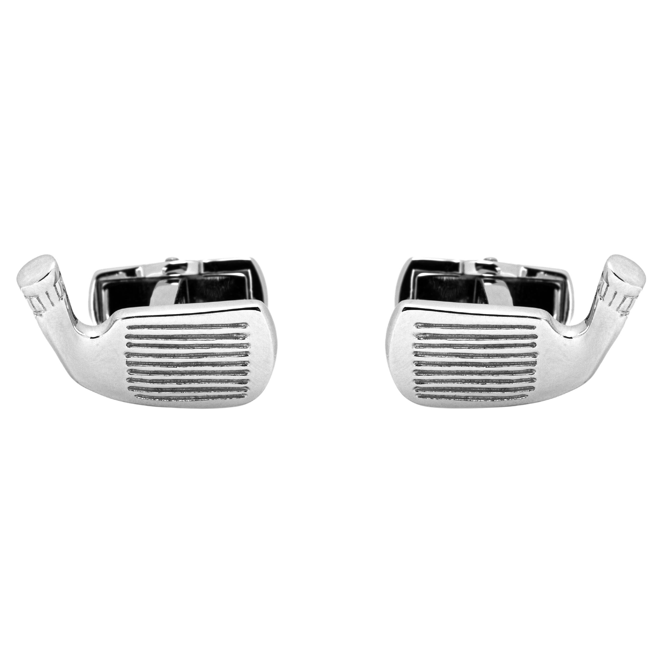 Hermès Yellow Gold Golf Club Cufflinks For Sale at 1stDibs