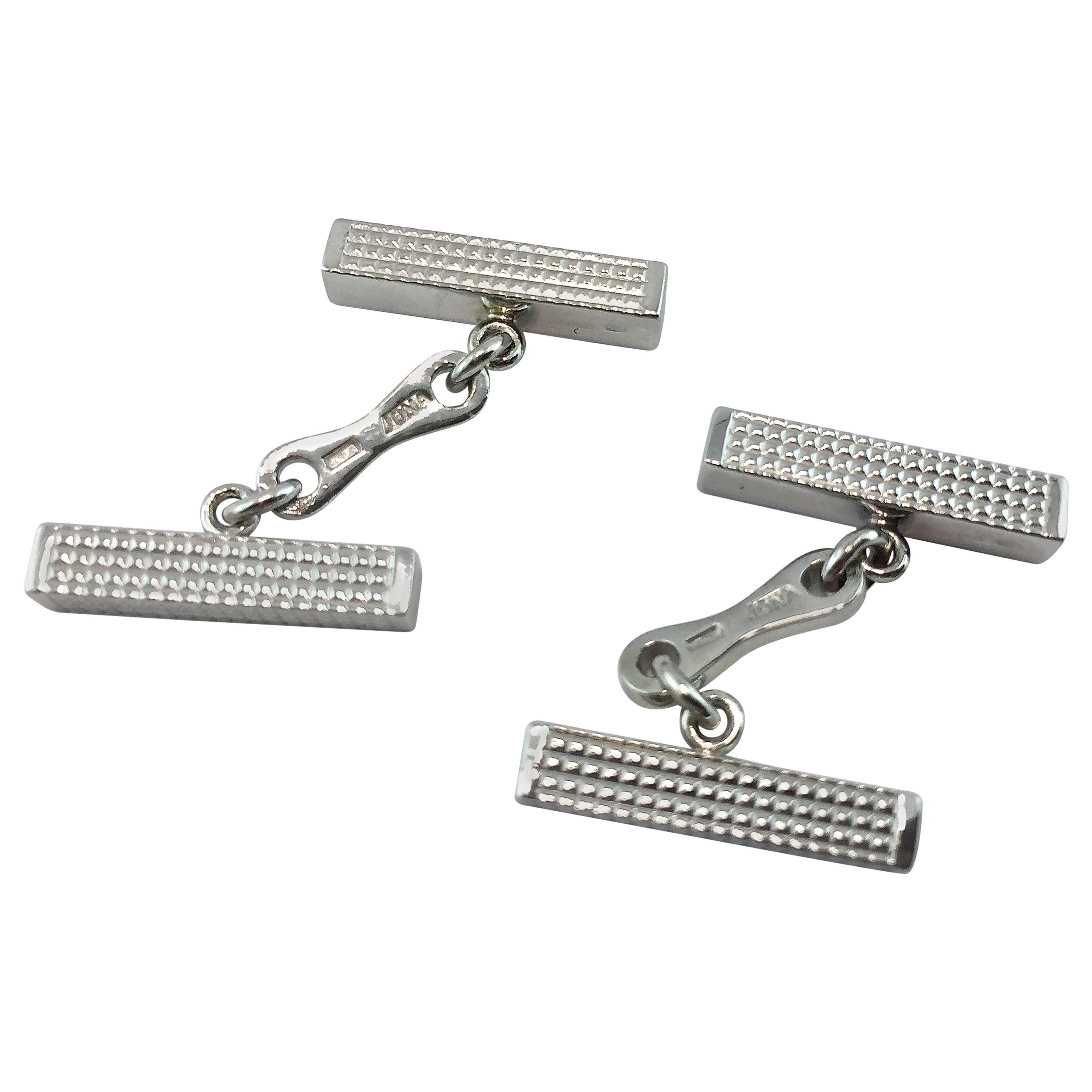 Jona Sterling Silver Turquoise Bar Cufflinks at 1stDibs