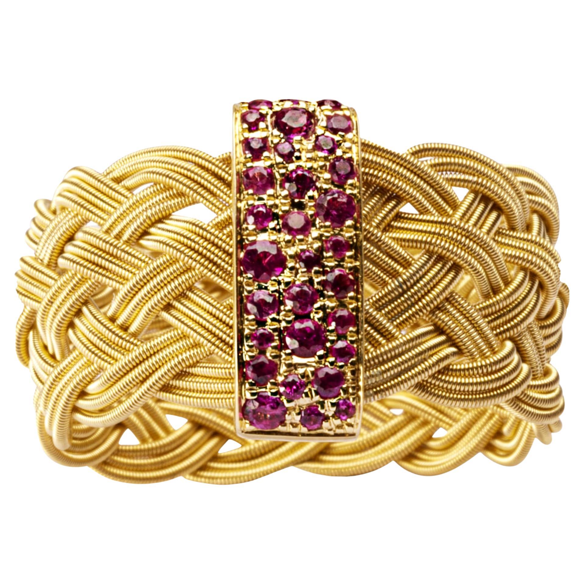 Jona 18 Karat Yellow Gold Spaghetti Ring Band at 1stDibs