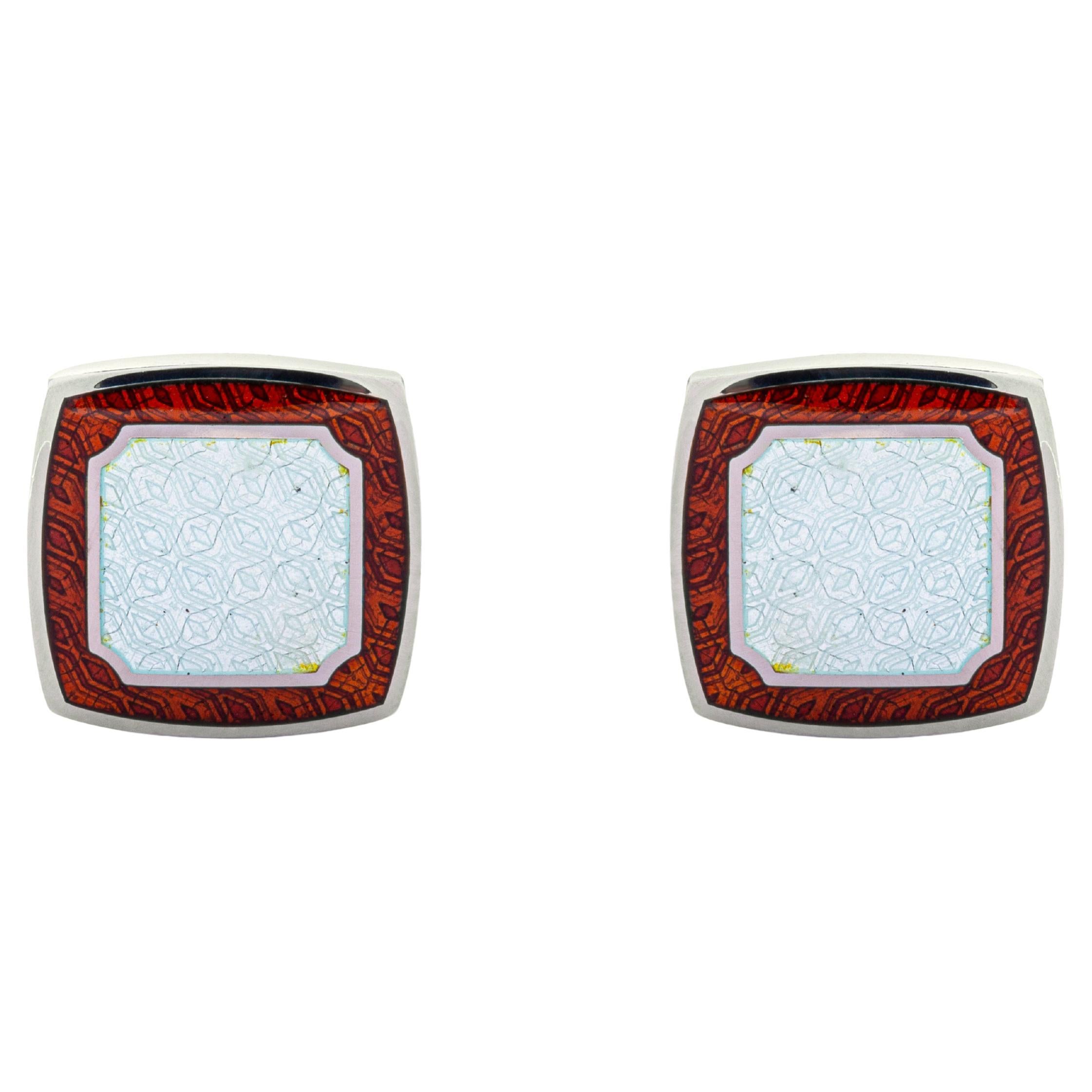 Jona Sterling Silver Red and White Enamel Classic Mini Car Cufflinks ...
