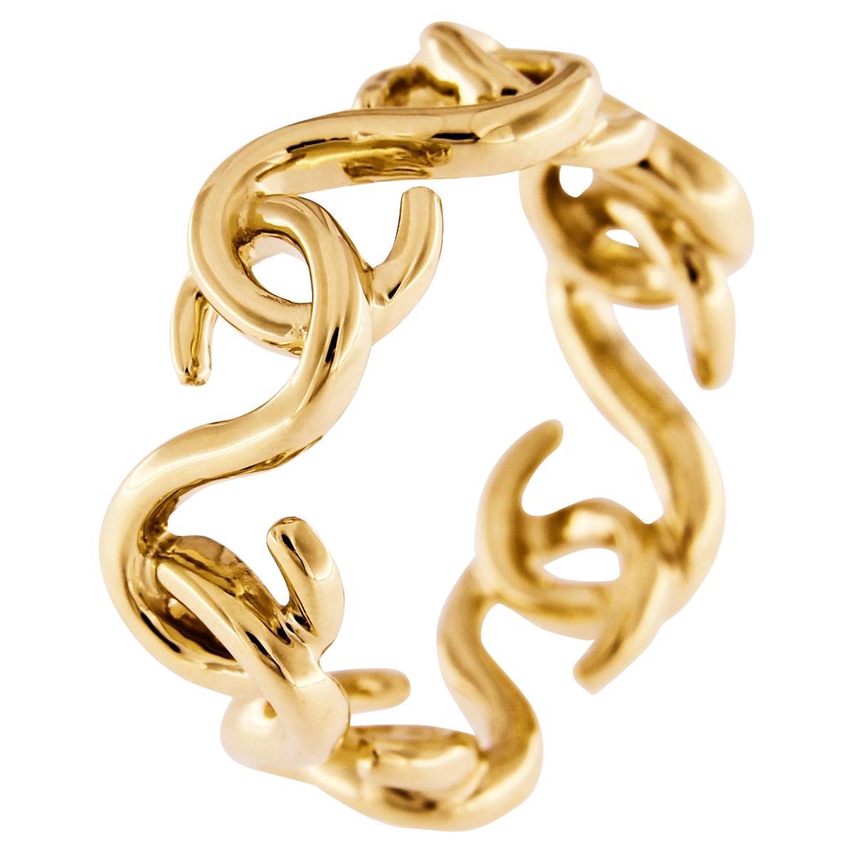 Baraka Wide Band Yellow 18 Karat Gold Ring For Sale at 1stDibs | baraka ...