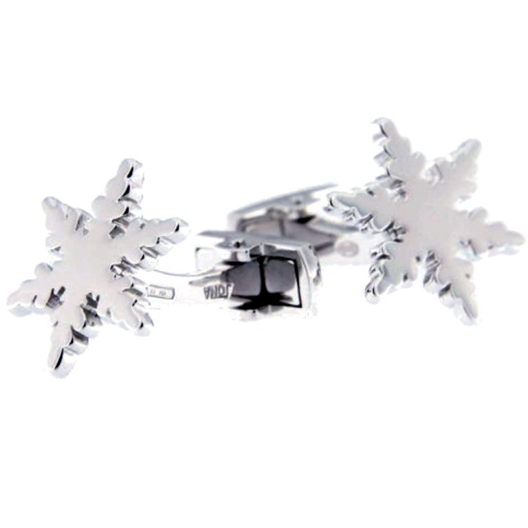 Alex Jona Snowflake Sterling Silver Cufflinks For Sale at 1stDibs