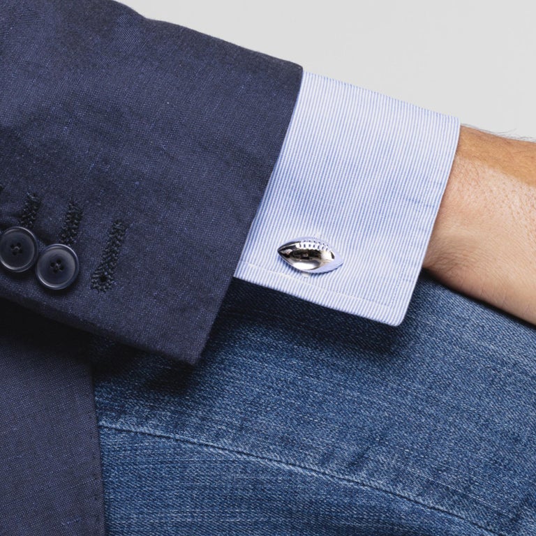 Alex Jona Sterling Silver Football Ball Cufflinks For Sale at 1stDibs