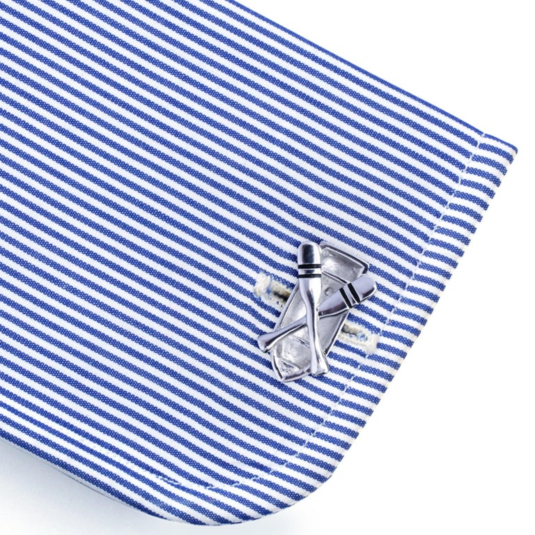Alex Jona Sterling Silver Rowing Boat Cufflinks For Sale at 1stDibs ...
