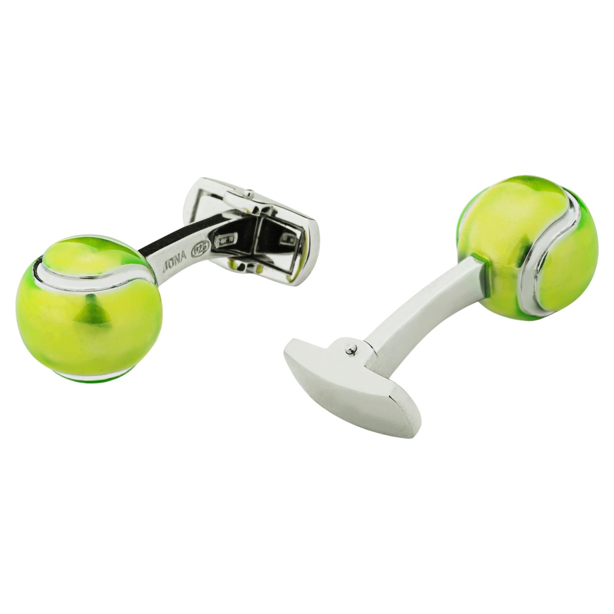 Alex Jona Sterling Silver Football Ball Cufflinks For Sale at 1stDibs