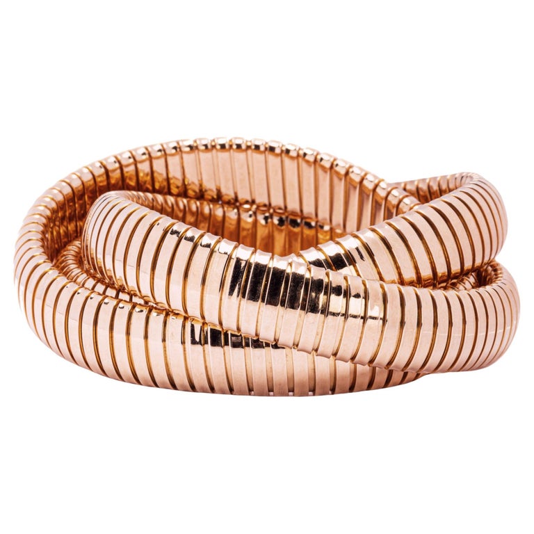 Alex Jona Tubogas Three-Strand Rolling Bangle Bracelet in 18 Karat Rose ...