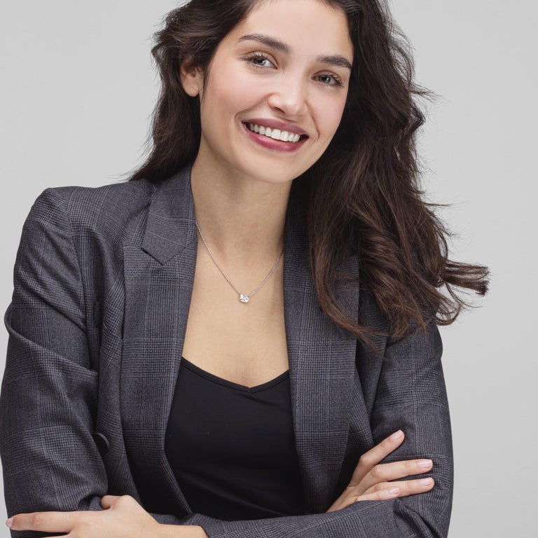 White Diamond 18 Karat White Gold Octagonal Pendant Necklace For Sale at 1stDibs