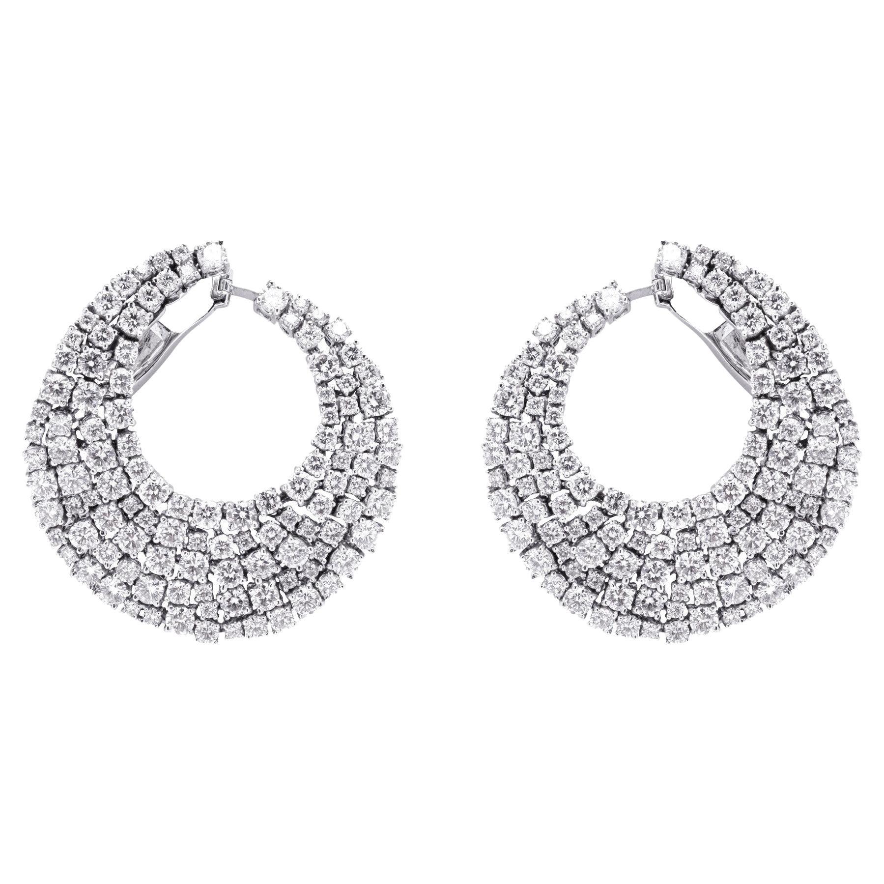 Diamond Swirl Earrings For Sale at 1stDibs
