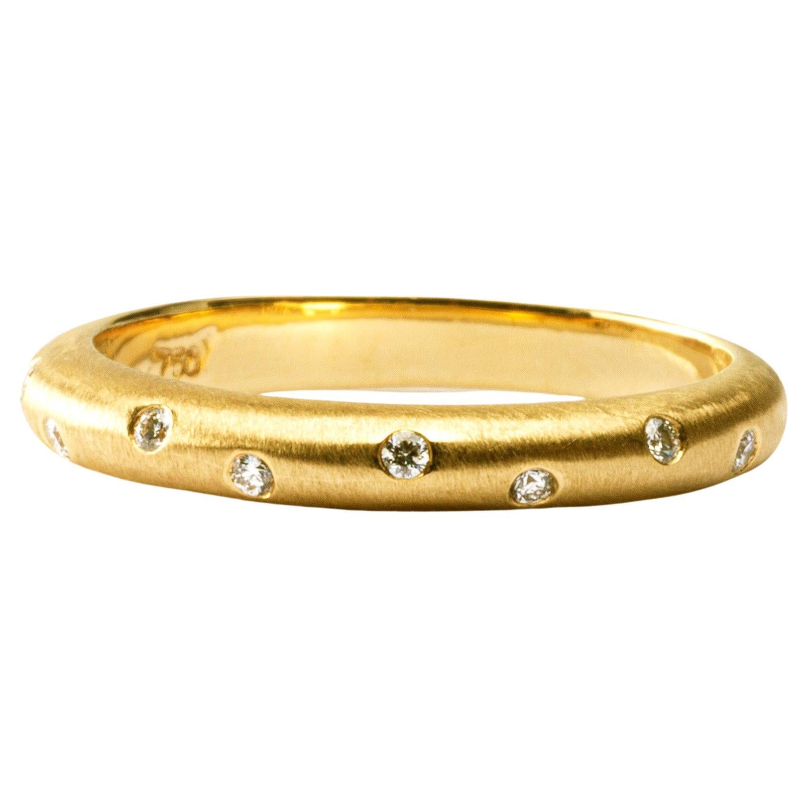 Customizable Alex Sepkus "Mini 62" Band Ring with White Diamonds in 18 ...