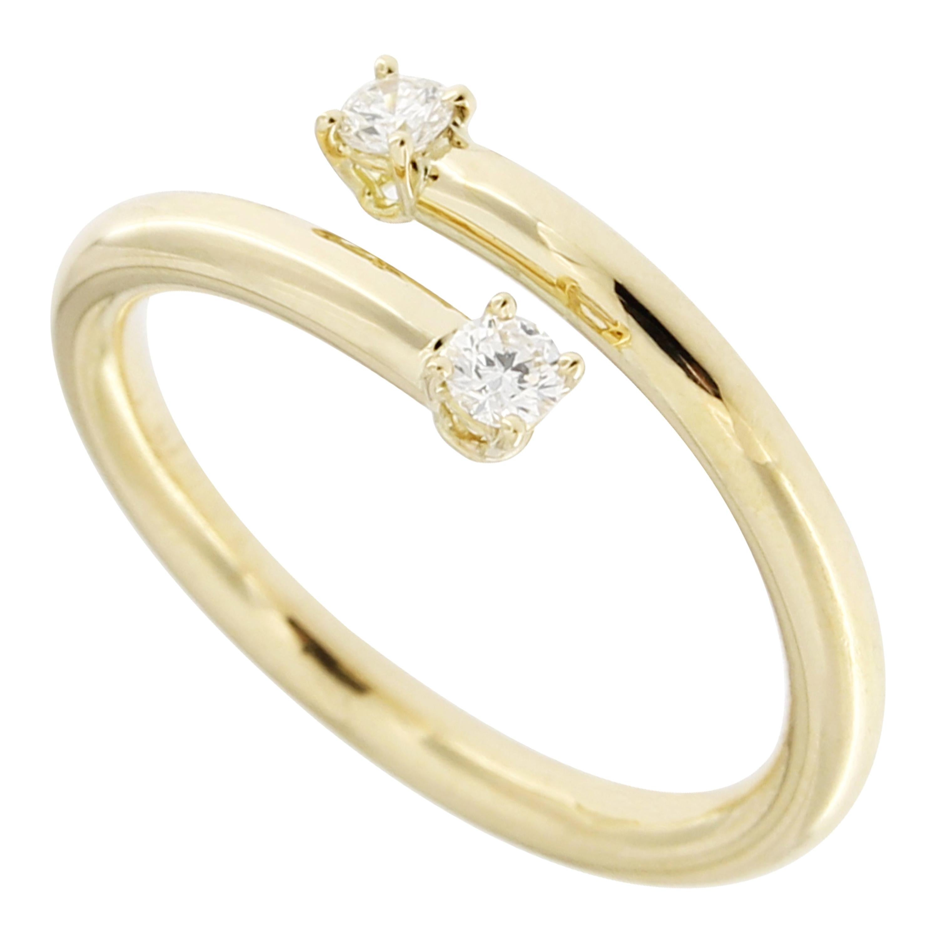 Alex Jona White Diamonds 18 Karat Yellow Gold Ring For Sale at 1stDibs