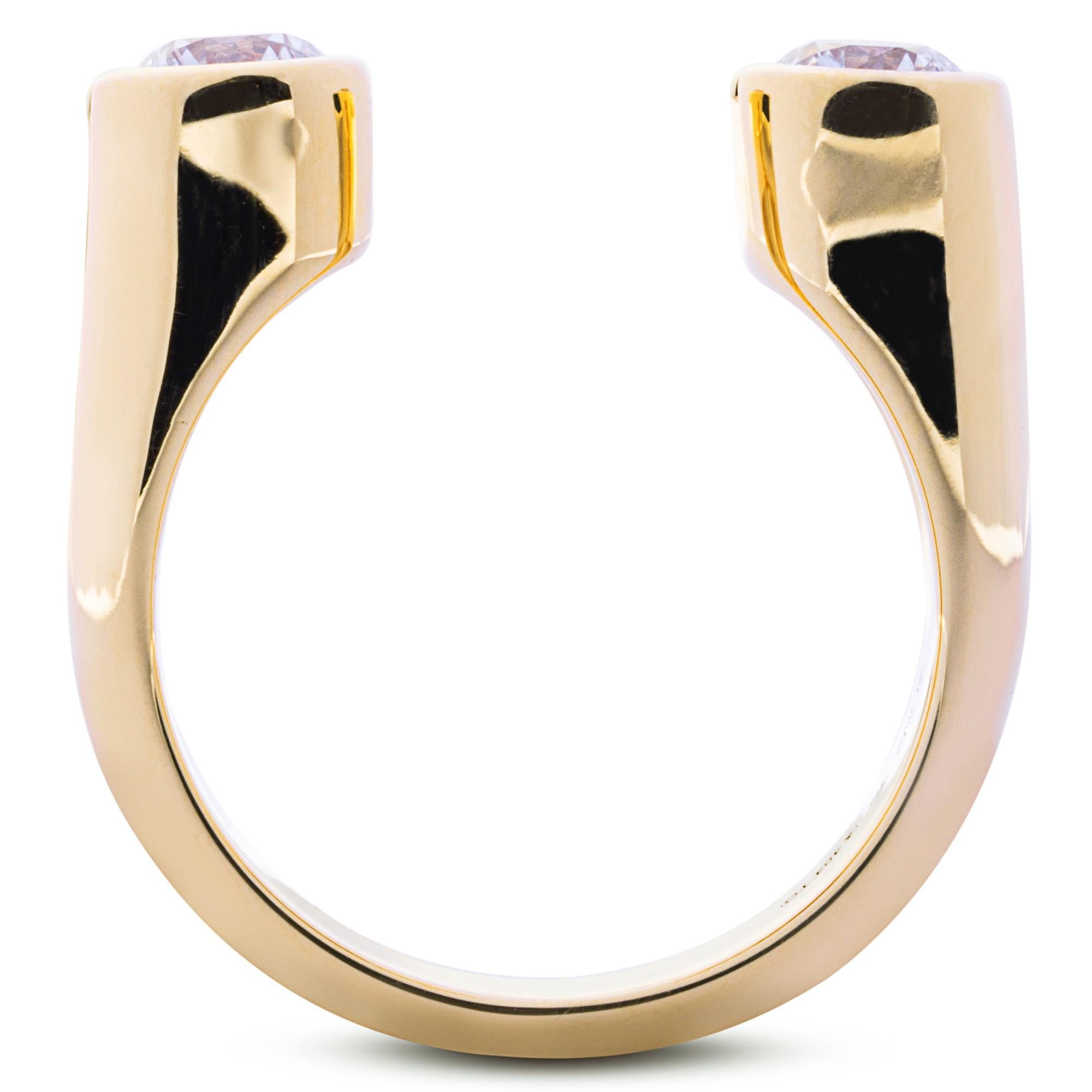 Alex Jona White Diamond 18 Karat Yellow Gold Open Band Ring For Sale at ...