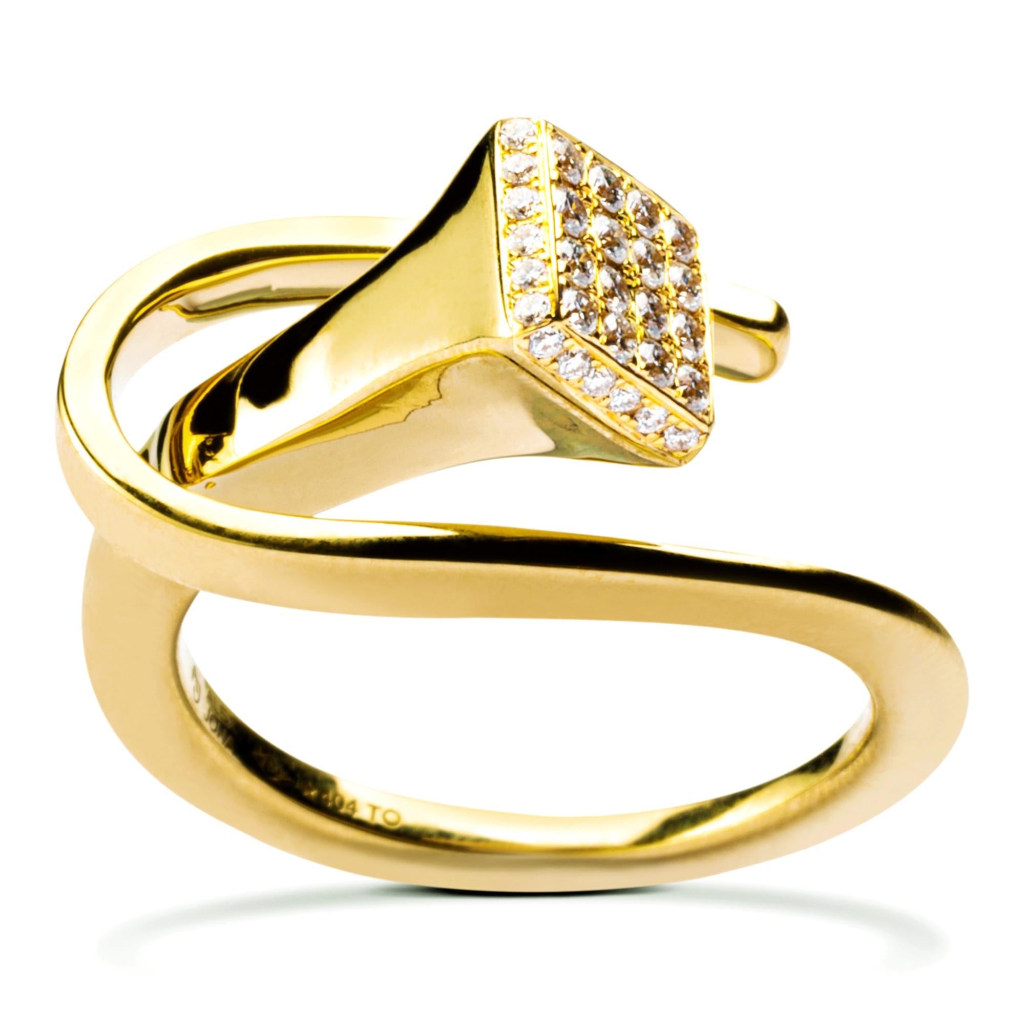 Alex Jona White Diamond Equestrian Horseshoe Nail 18 Karat Yellow Gold ...