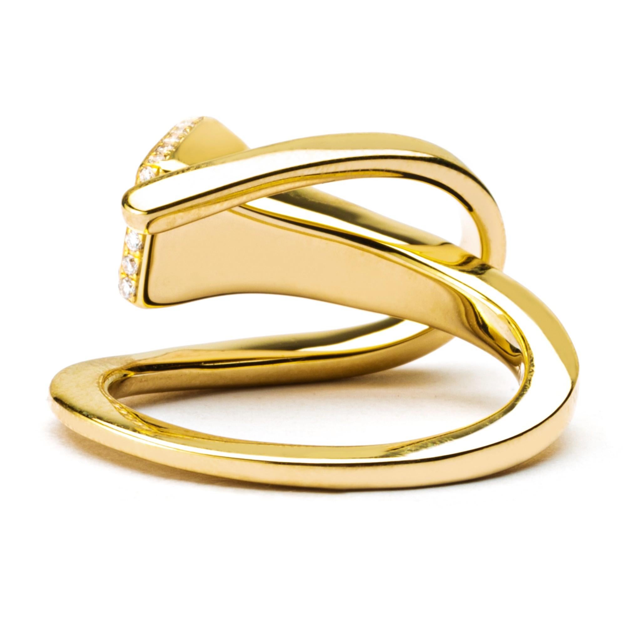 Alex Jona White Diamond Equestrian Horseshoe Nail 18 Karat Yellow Gold ...