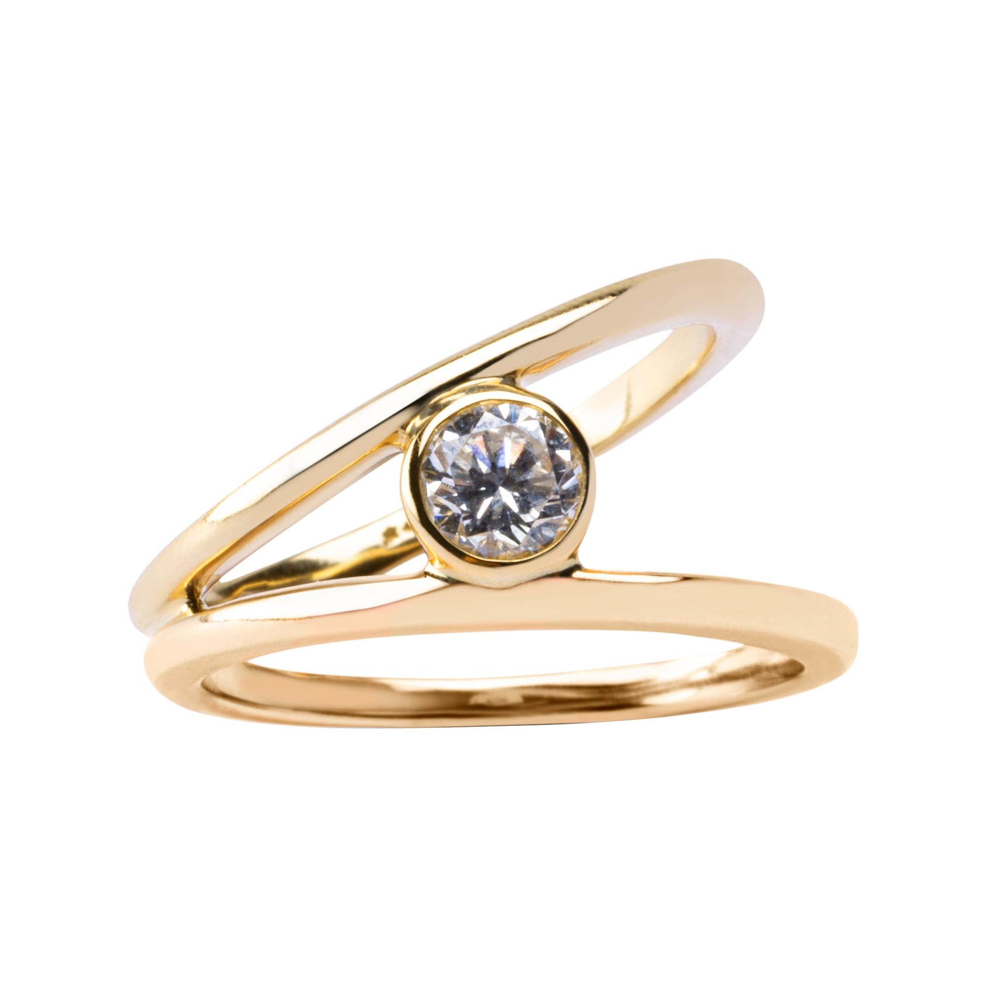 Alex Jona Aquamarine Rose Gold Solitaire Ring For Sale at 1stDibs