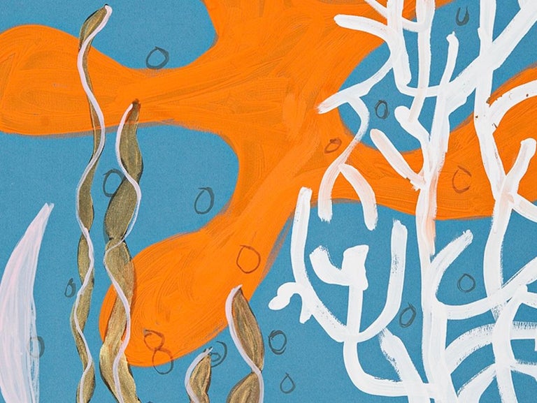 Alex K. Mason - Abstract Seascape Painting Alex K. Mason Blue Paper ...