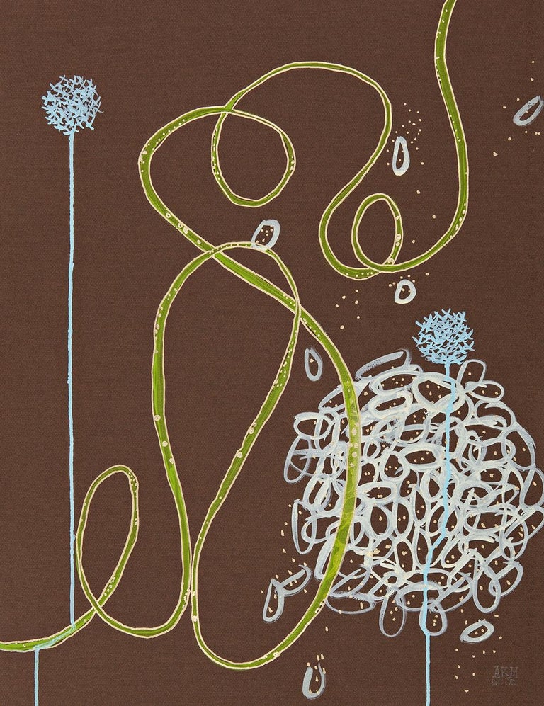 Alex K. Mason - Abstract Painting Alex K. Mason Brown Paper With Green ...