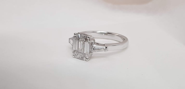 Alex Kou 1.2 Carat Diamond Invisible Setting Three Stone Engagement ...
