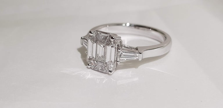 Alex Kou 1.2 Carat Diamond Invisible Setting Three Stone Engagement ...