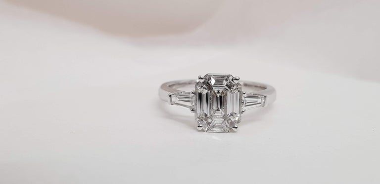 Alex Kou 1.2 Carat Diamond Invisible Setting Three Stone Engagement ...
