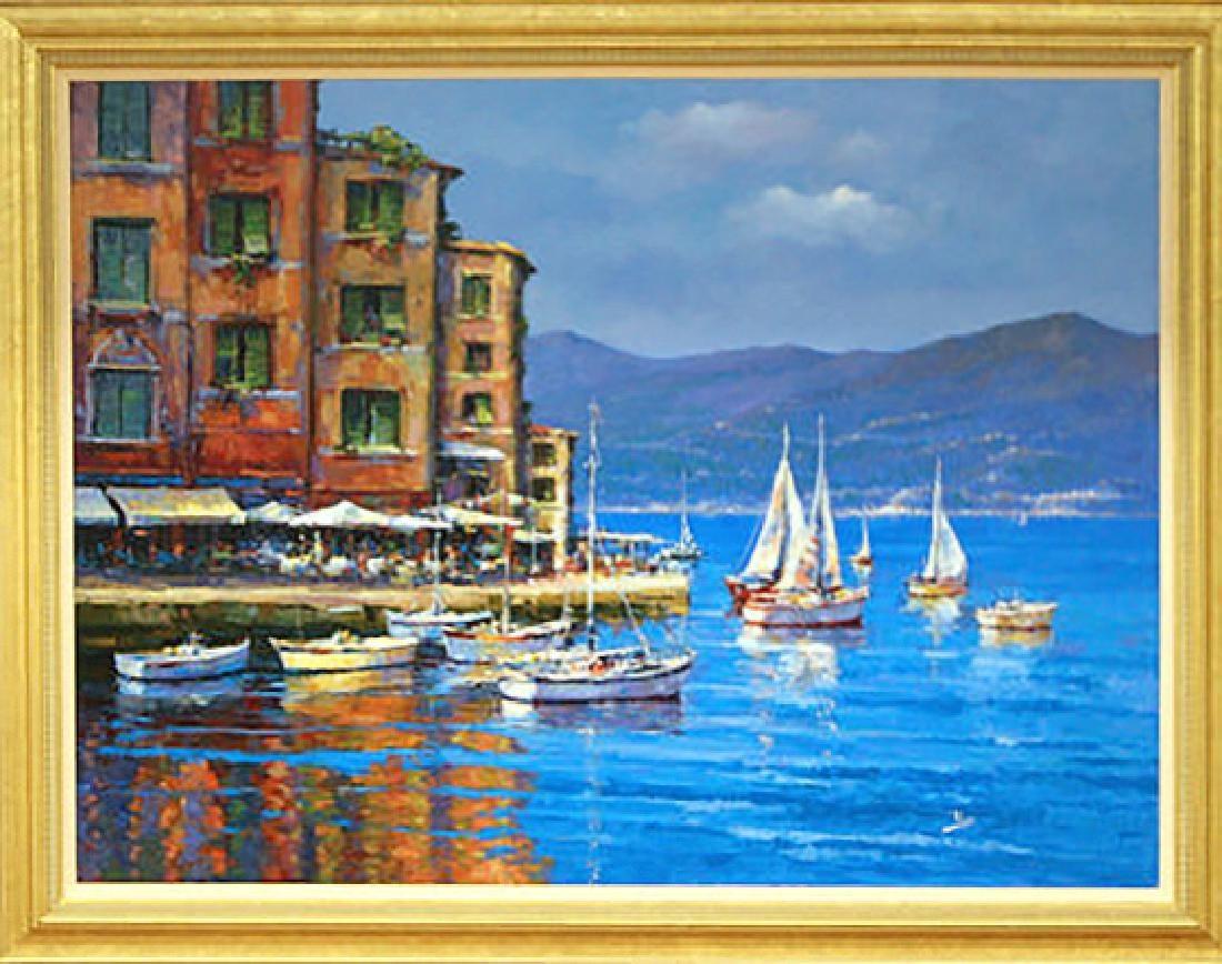 Alex Perez - "The Gondole" Signed, Oil on Canvas, comes with ...