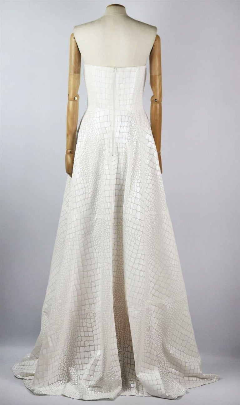 Alex Perry Adams Strapless Croc Effect Crepe Gown For Sale at 1stDibs ...