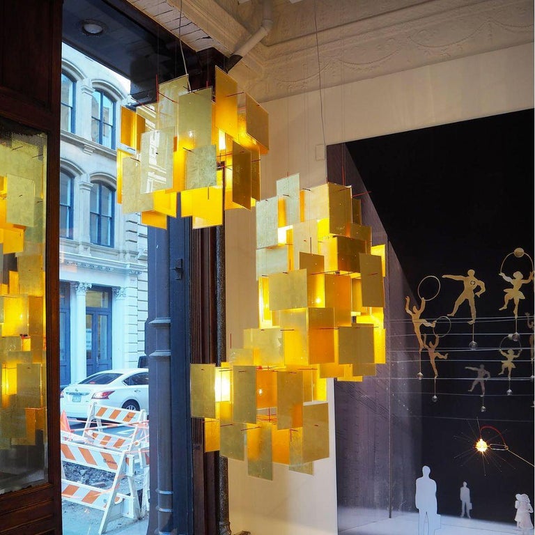 Alex Schmid '1000 Karat Blau' Gold Leaf Suspension Lamp for Ingo Maurer ...