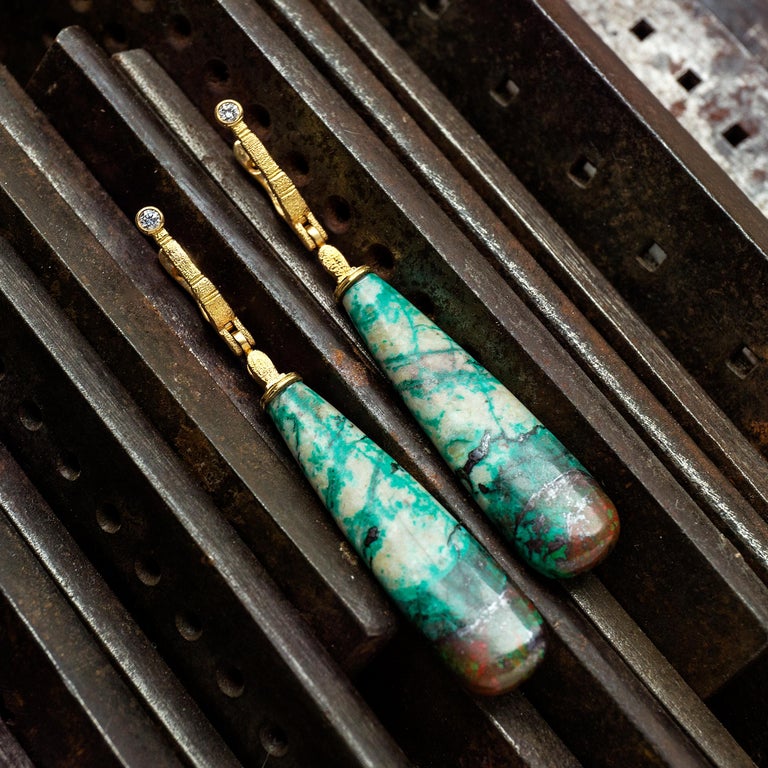 Alex Sepkus 18 Karat Gold Sticks and Stones Earrings with Sonoran ...