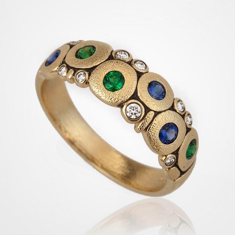 Customizable Alex Sepkus "Candy" Dome Ring with Blue Sapphires and ...