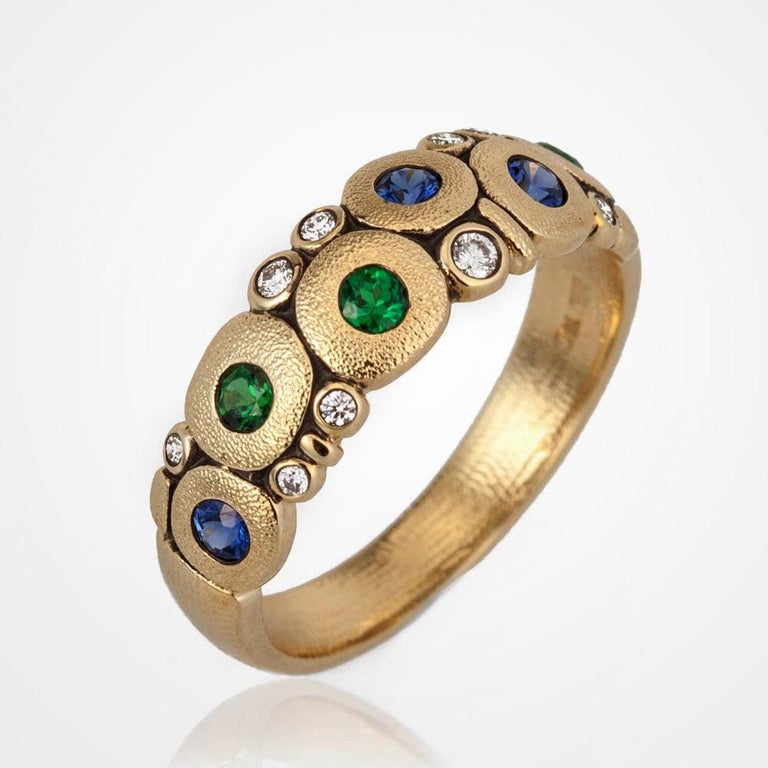 Customizable Alex Sepkus "Candy" Dome Ring with Blue Sapphires and ...