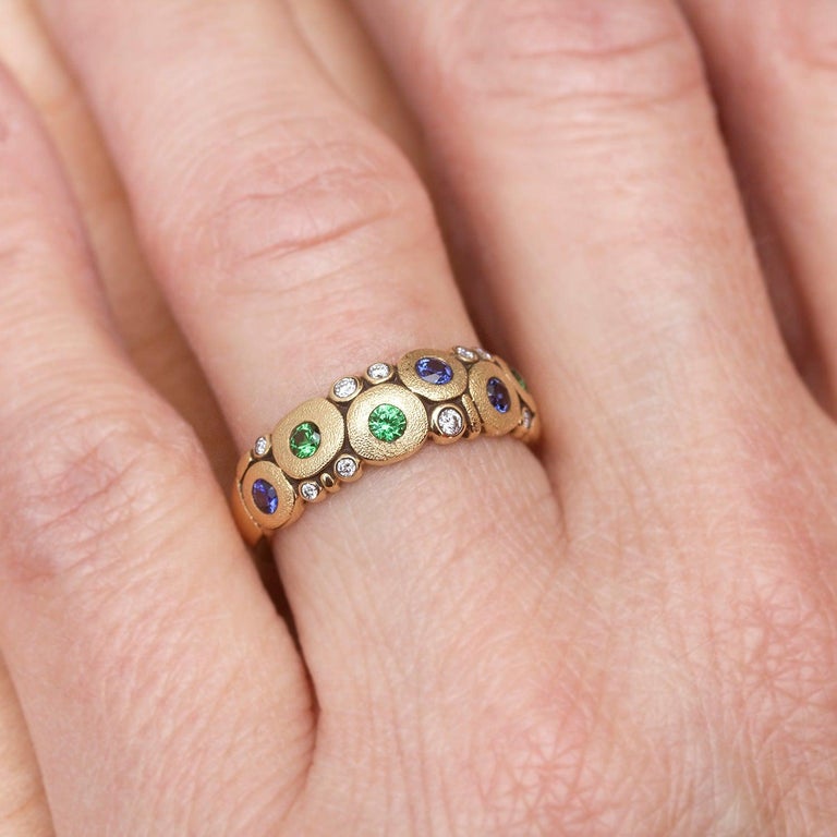 Customizable Alex Sepkus "Candy" Dome Ring with Blue Sapphires and ...