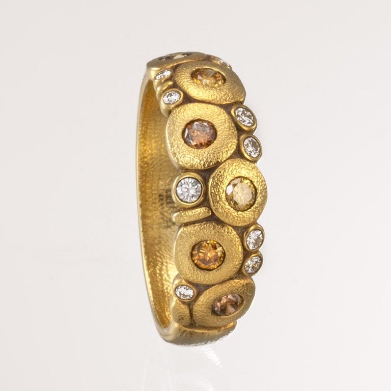 Customizable Alex Sepkus "Candy" Dome Ring with Natural Color Diamonds ...