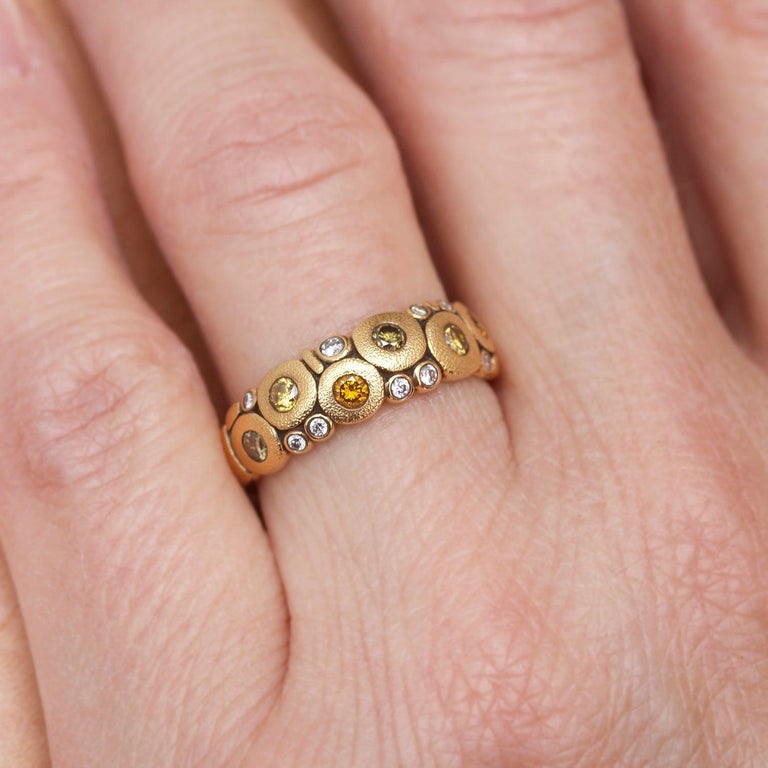 Customizable Alex Sepkus "Candy" Dome Ring with Natural Color Diamonds ...