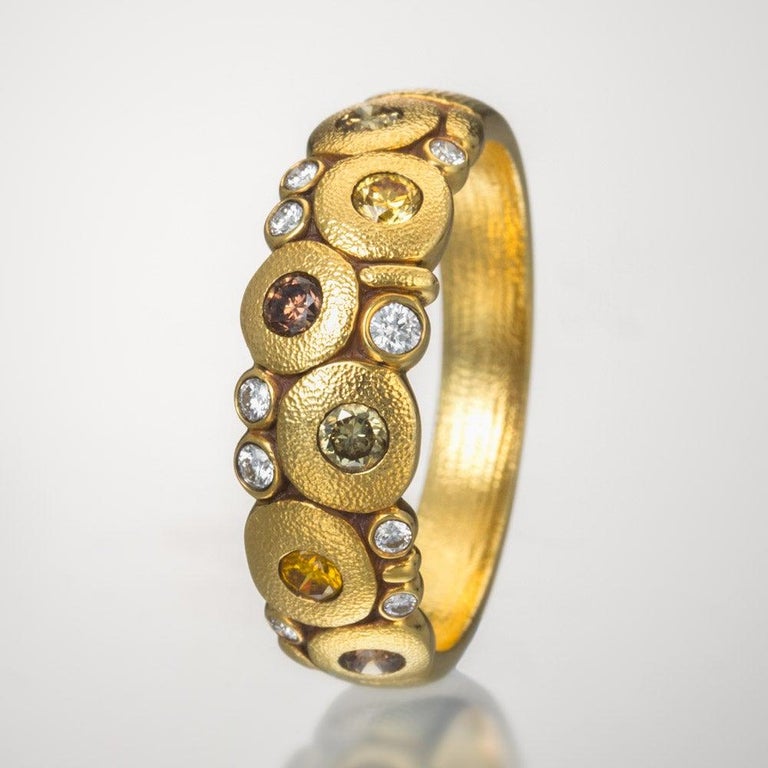 Customizable Alex Sepkus "Candy" Dome Ring with Natural Color Diamonds ...