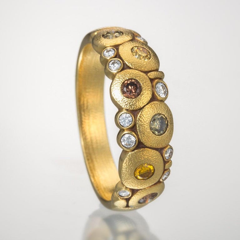 Customizable Alex Sepkus "Candy" Dome Ring with Natural Color Diamonds ...
