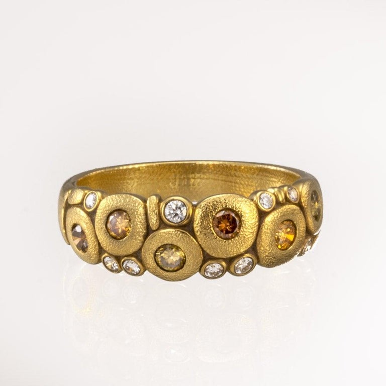 Customizable Alex Sepkus "Candy" Dome Ring with Natural Color Diamonds ...