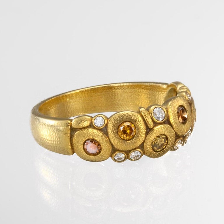 Customizable Alex Sepkus "Candy" Dome Ring with Natural Color Diamonds ...