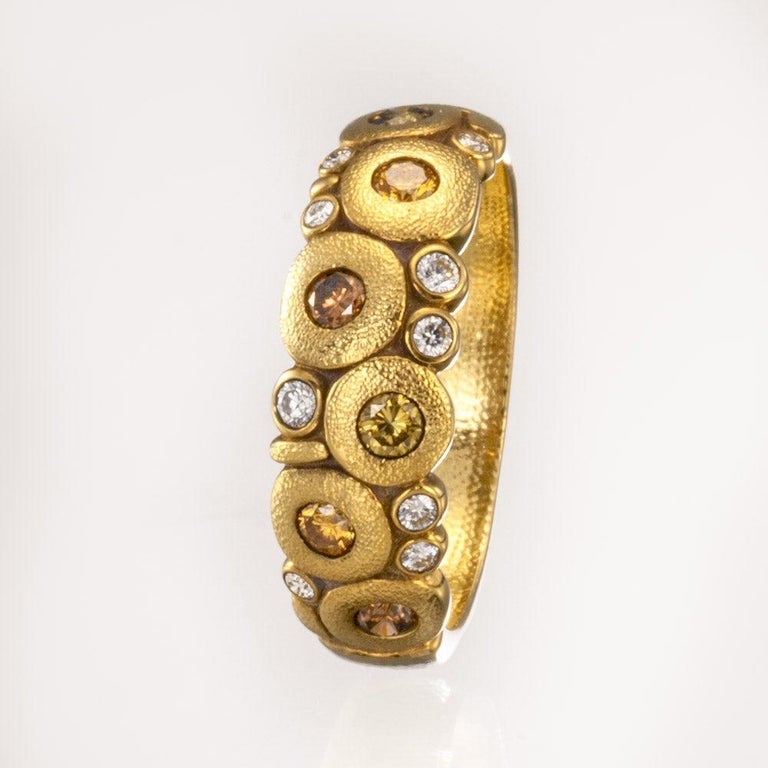 Customizable Alex Sepkus "Candy" Dome Ring with Natural Color Diamonds ...