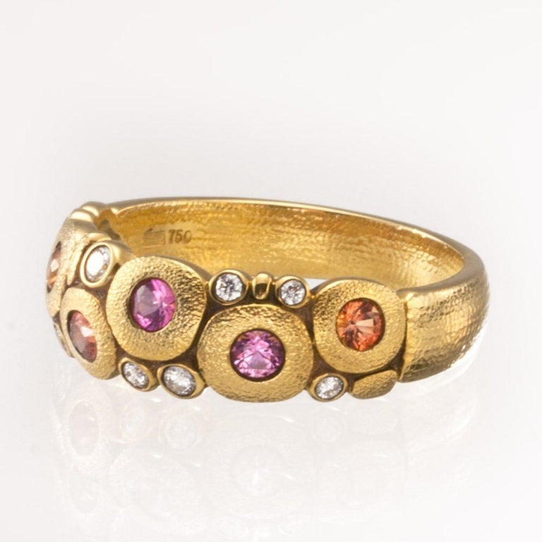 Customizable Alex Sepkus "Candy" Dome Ring with Pink and Orange ...