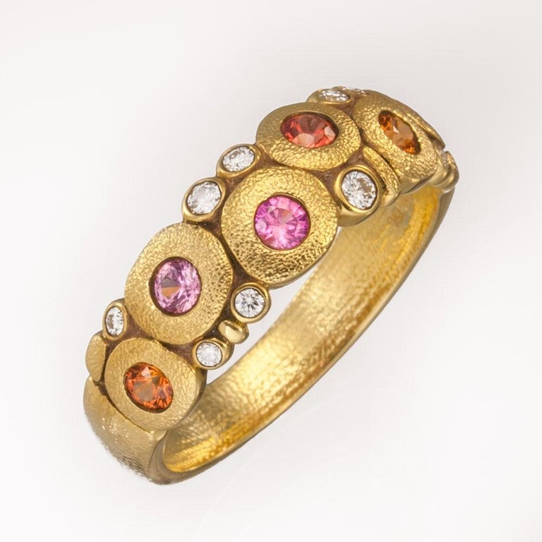 Customizable Alex Sepkus "Candy" Dome Ring with Pink and Orange ...