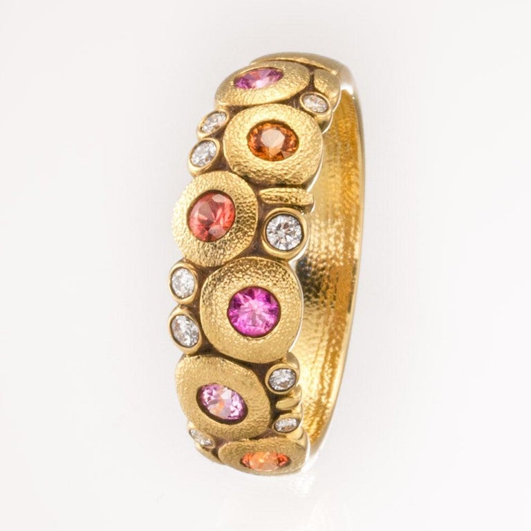 Customizable Alex Sepkus "Candy" Dome Ring with Pink and Orange ...