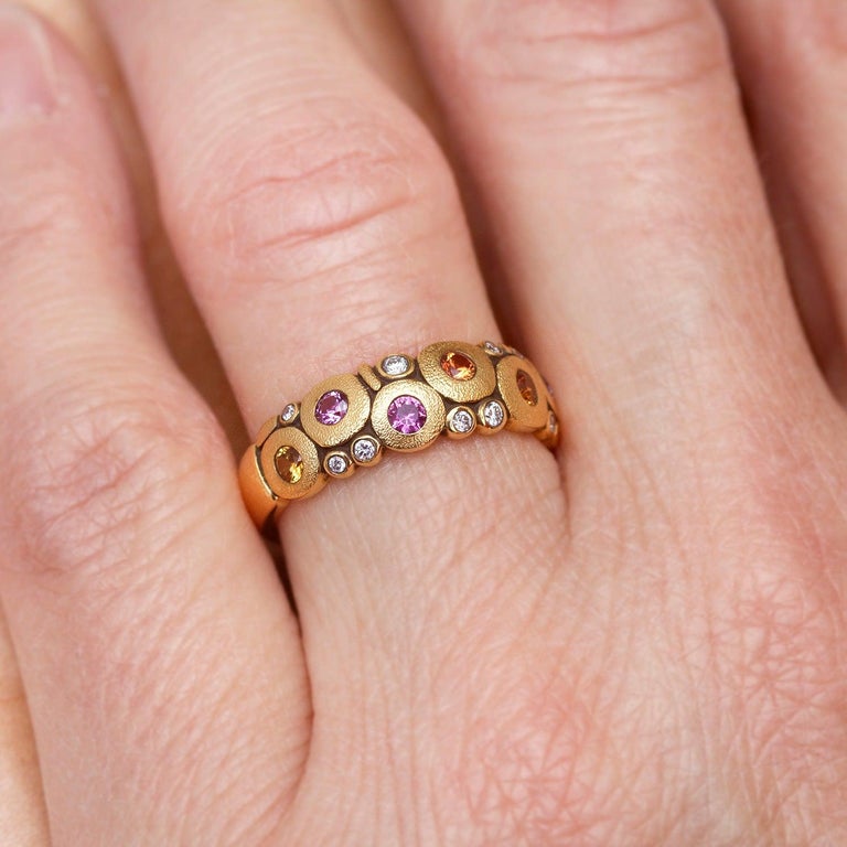 Customizable Alex Sepkus "Candy" Dome Ring with Pink and Orange ...