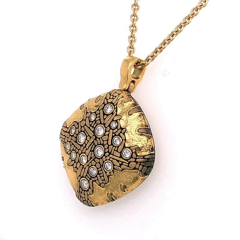 Alex Sepkus "Cushion" Pendant Necklace with White Diamonds in Gold For ...